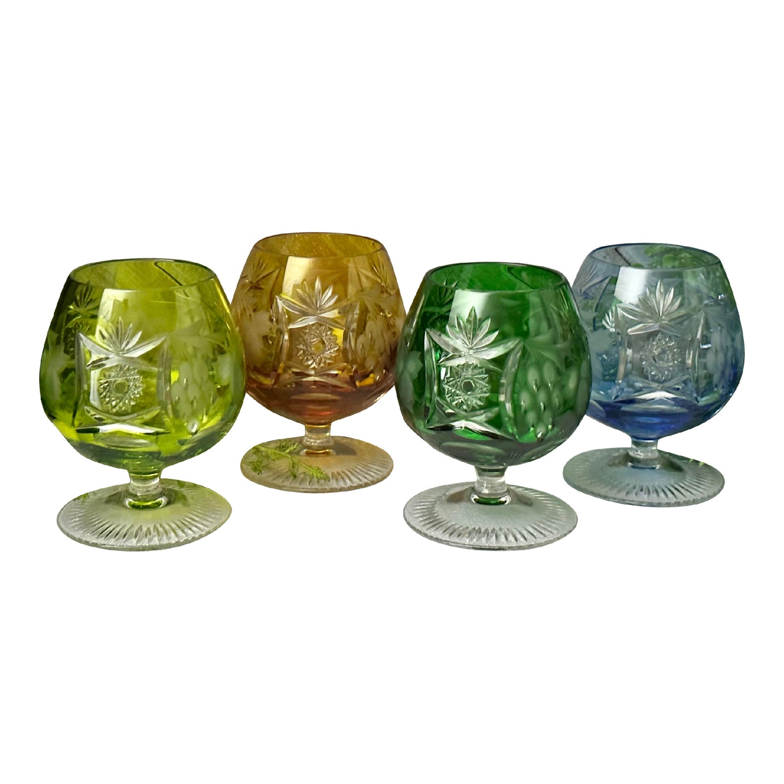 Vintage Nachtmann Traube Large Brandy Glasses - Set of 4 | Chairish