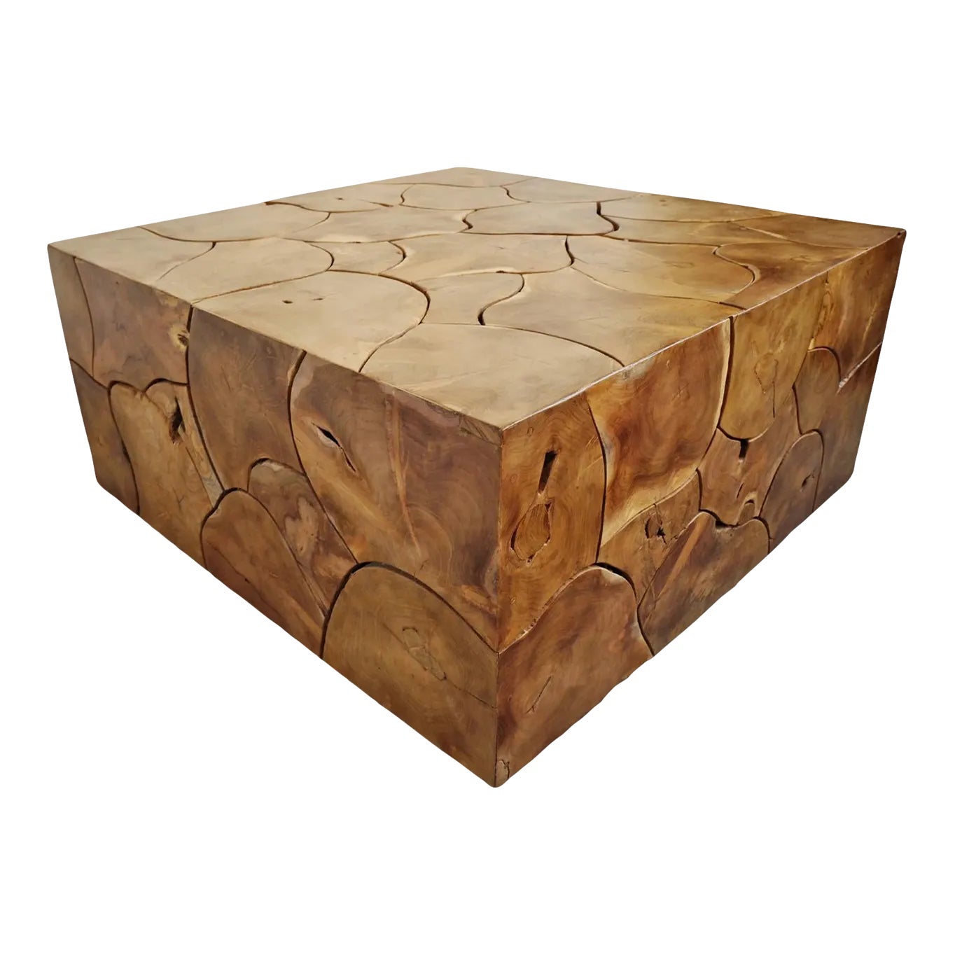 Organic Square Teak Root Coffee Table | Chairish