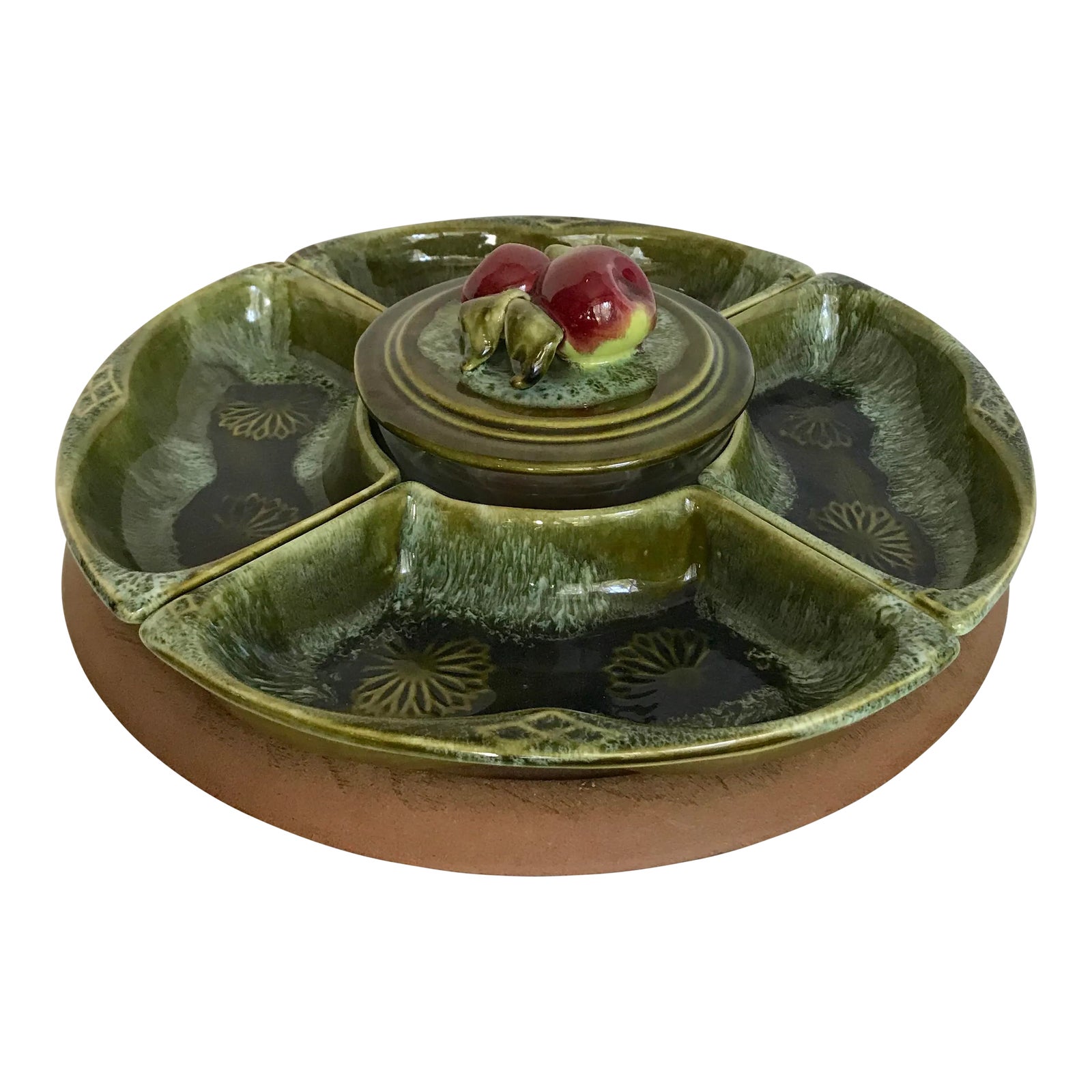 Handcrafted Pottery Rotating Serving Set of 6 | Chairish