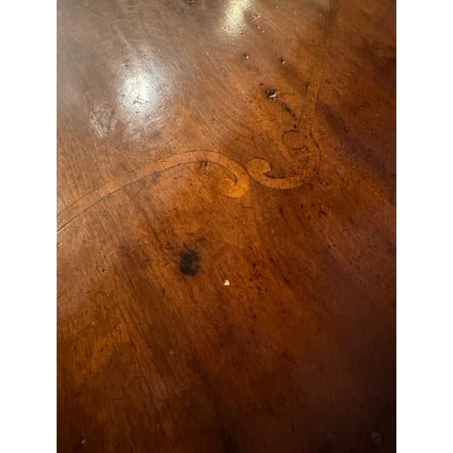 Italian Inlay Trestle Table | Chairish