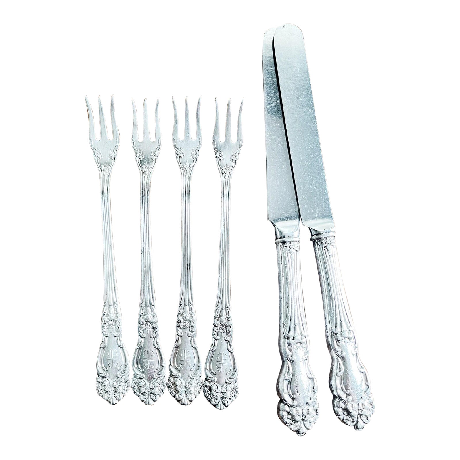 Antique Silver Cocktail Forks and Knives From the Baker Hotel in Dallas ...