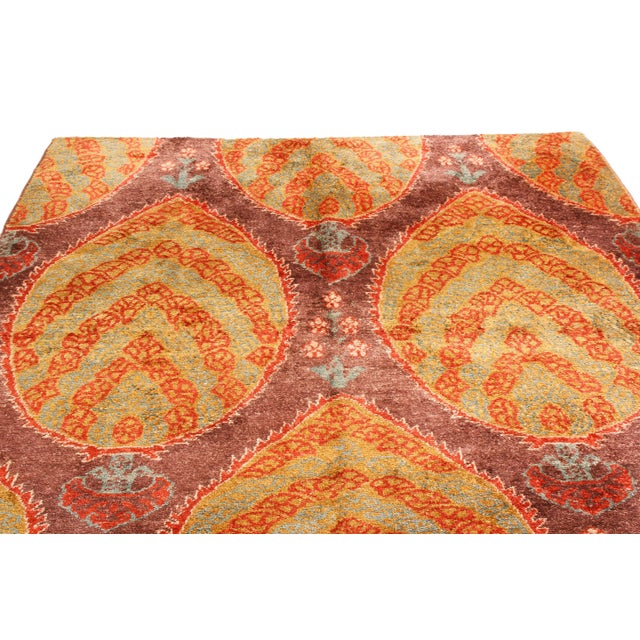 Vintage Turkish Ottoman Rug in a Purple, Blue, Red, Golden Floral ...