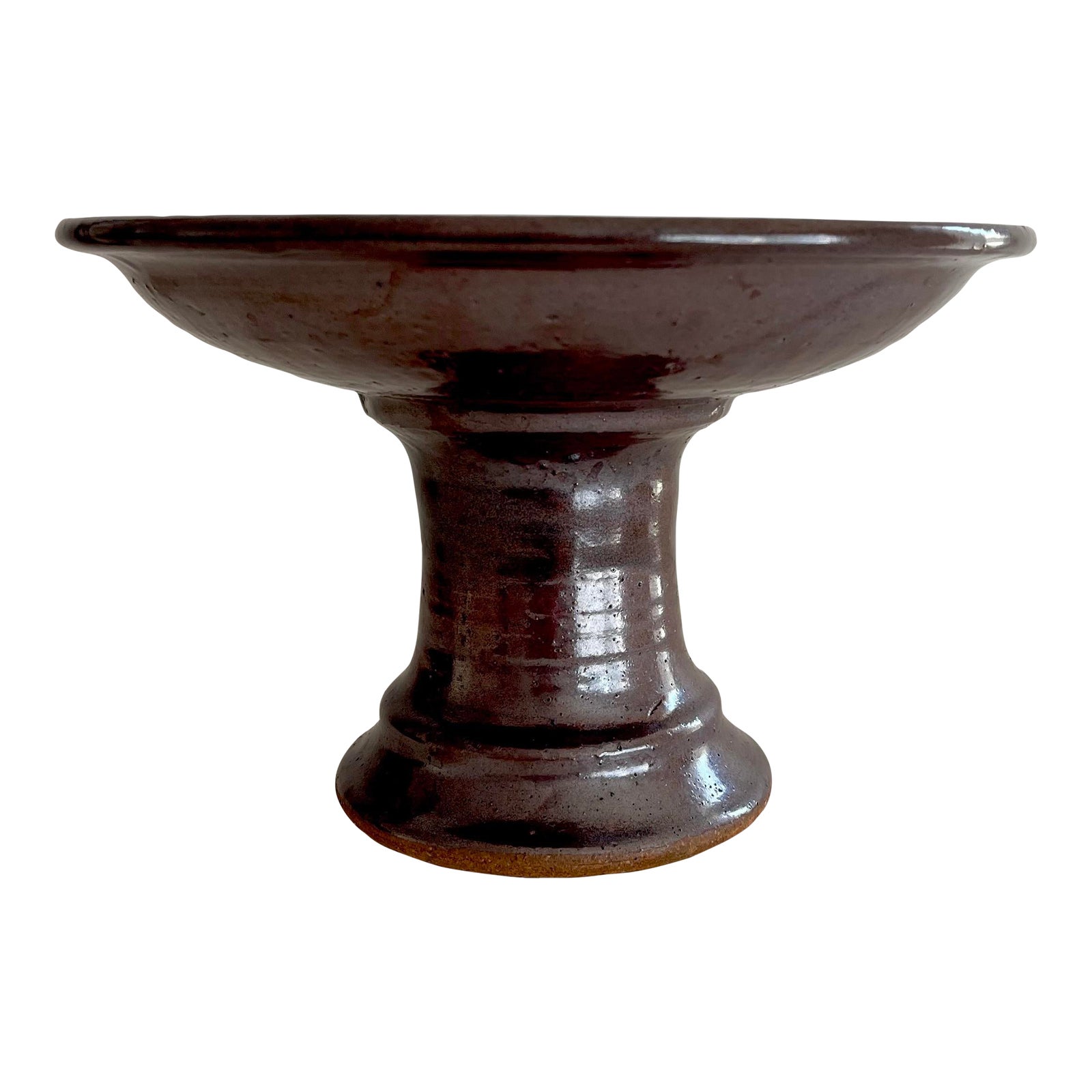 Vintage Ceramic Pedestal Dish | Chairish