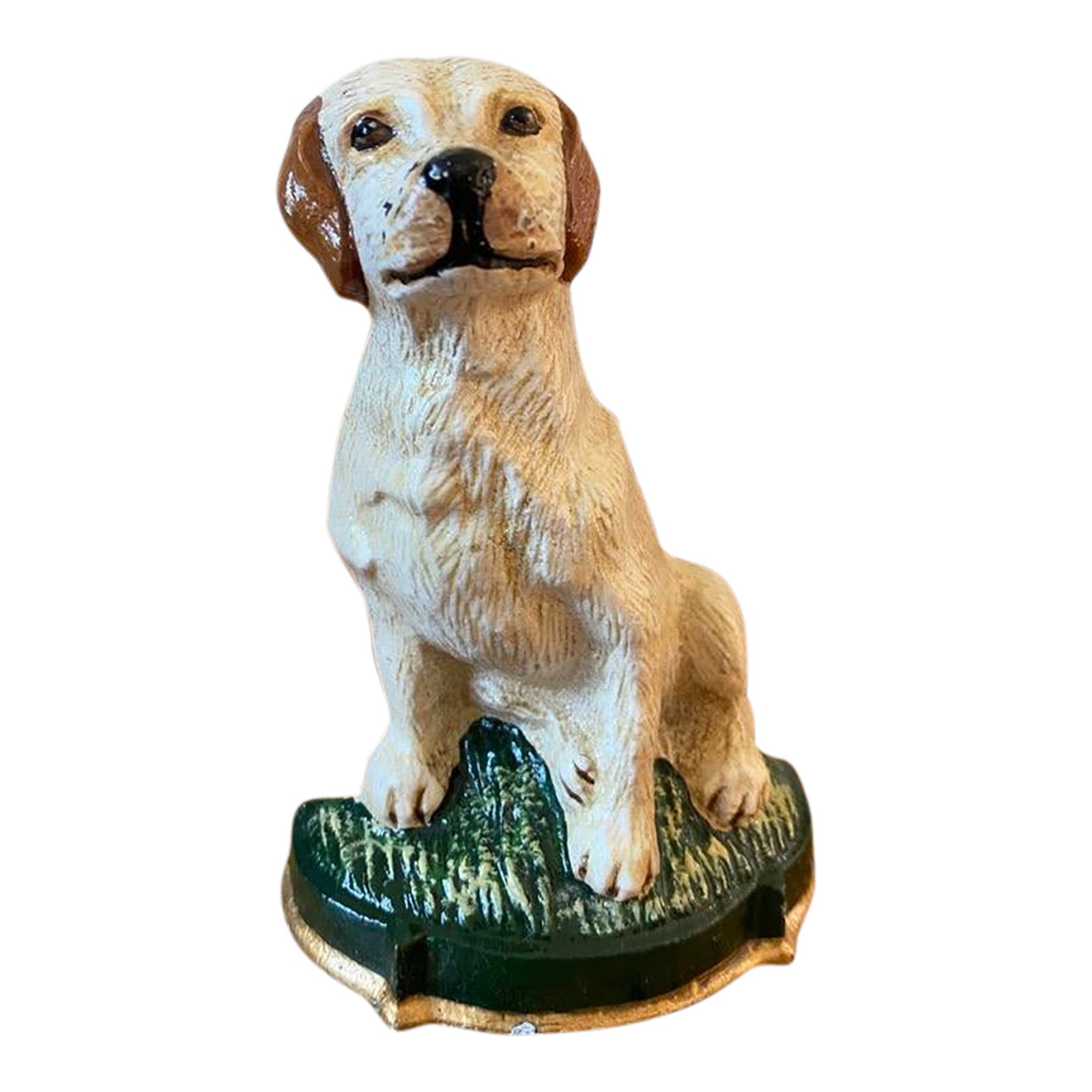 Vintage Cast Iron Golden Labrador Retriever Door Stop, Hand-Painted ...