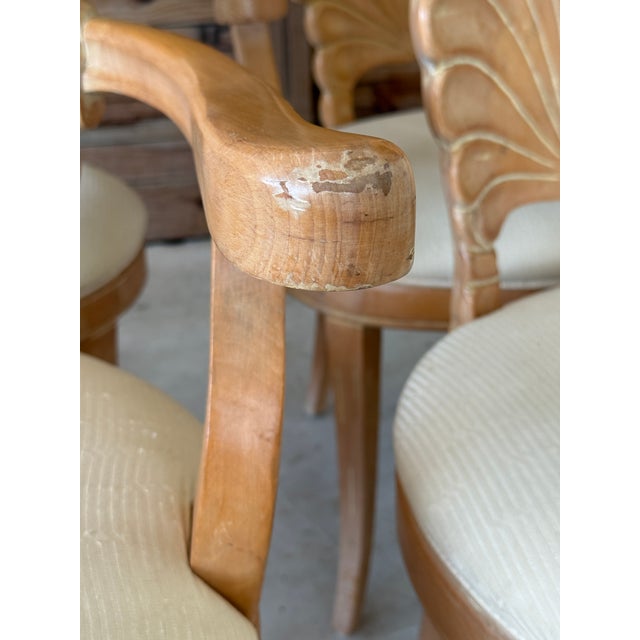 Set of Four Mid-20th Century Shell Carved Grotto Dining Chairs by Andre ...