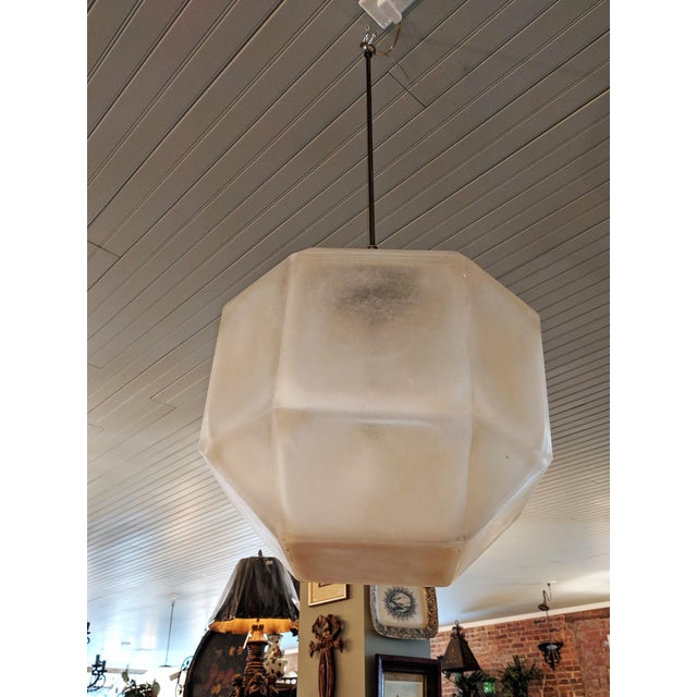 Vintage Geometric White Translucent Acrylic Pendant Lights | Chairish