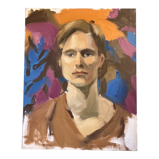 1980’s Original Impressionist Male Portrait Painting | Chairish