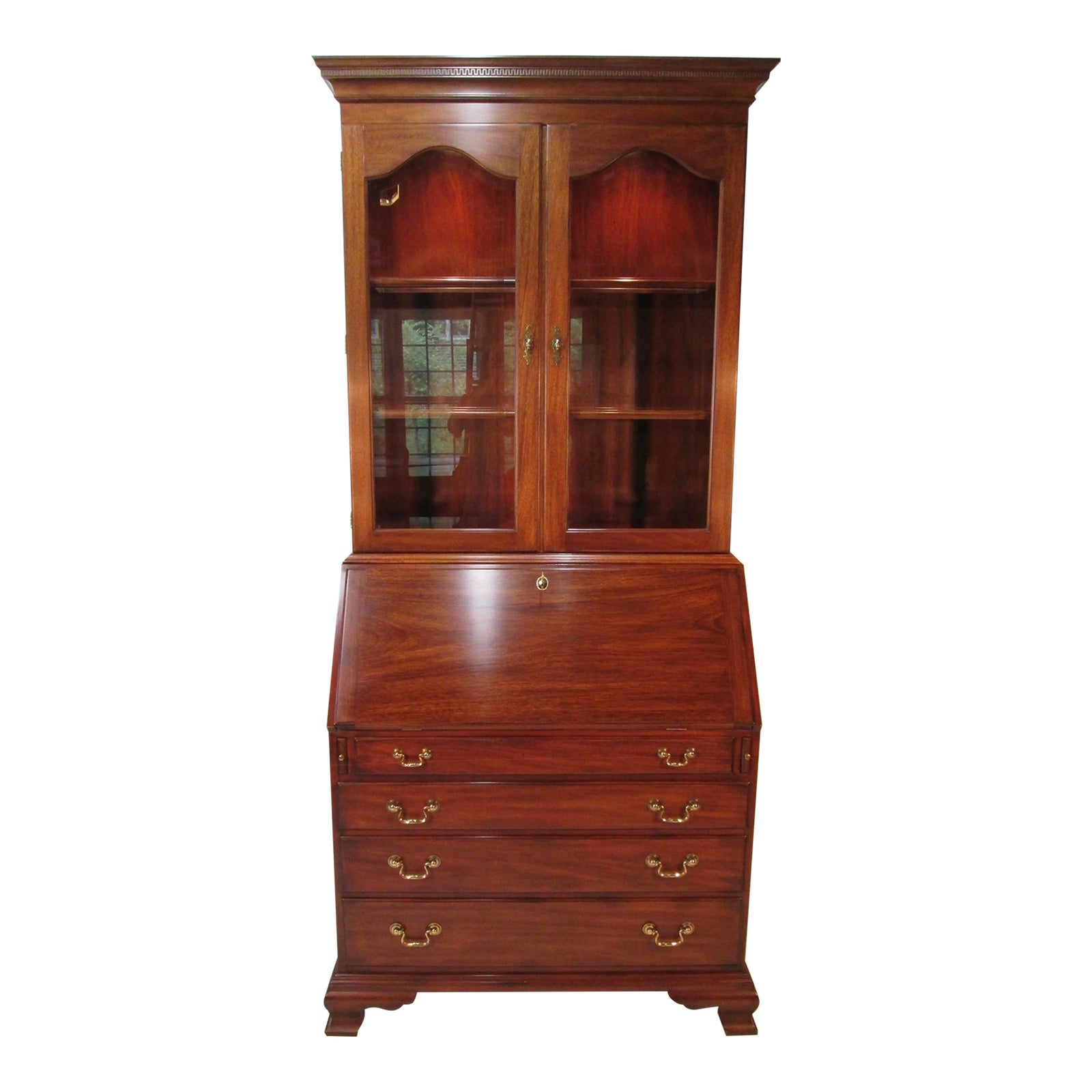 Tall Secretary by Henkel Harris Mahogany in 2 Pieces | Chairish