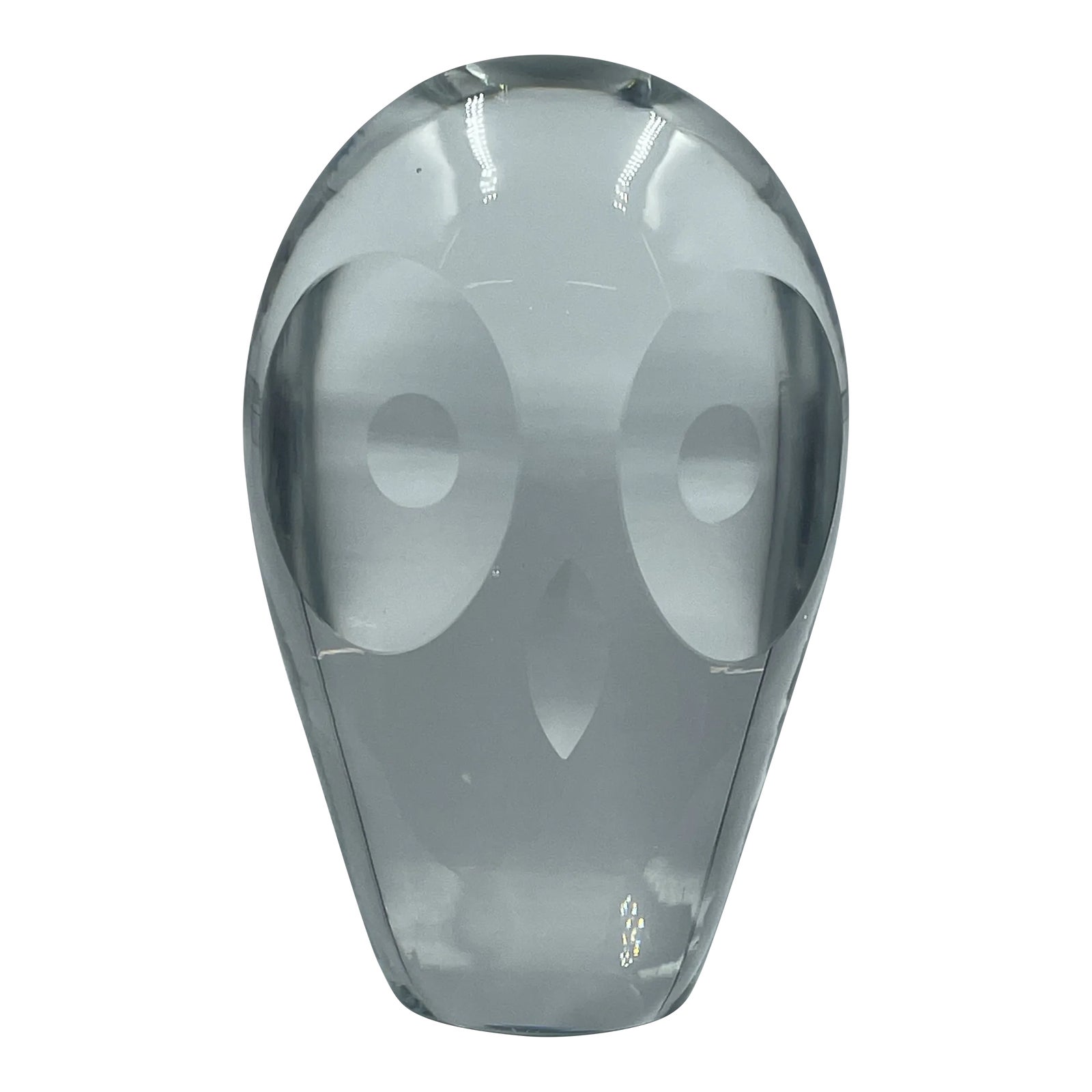 Vintage Modernist Crystal Owl Sculpture | Chairish
