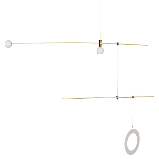 Brass Sculpted Pi Light Suspension by Periclis Frementitis | Chairish