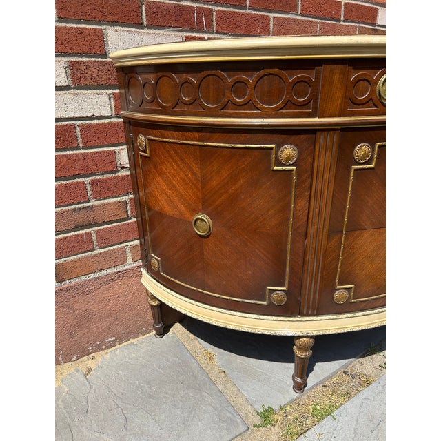 17th Century Antique Mahogany Demilune Commode | Chairish