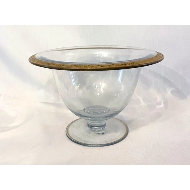 1940s Gold-Rimmed Glass Bowl and Plate | Chairish