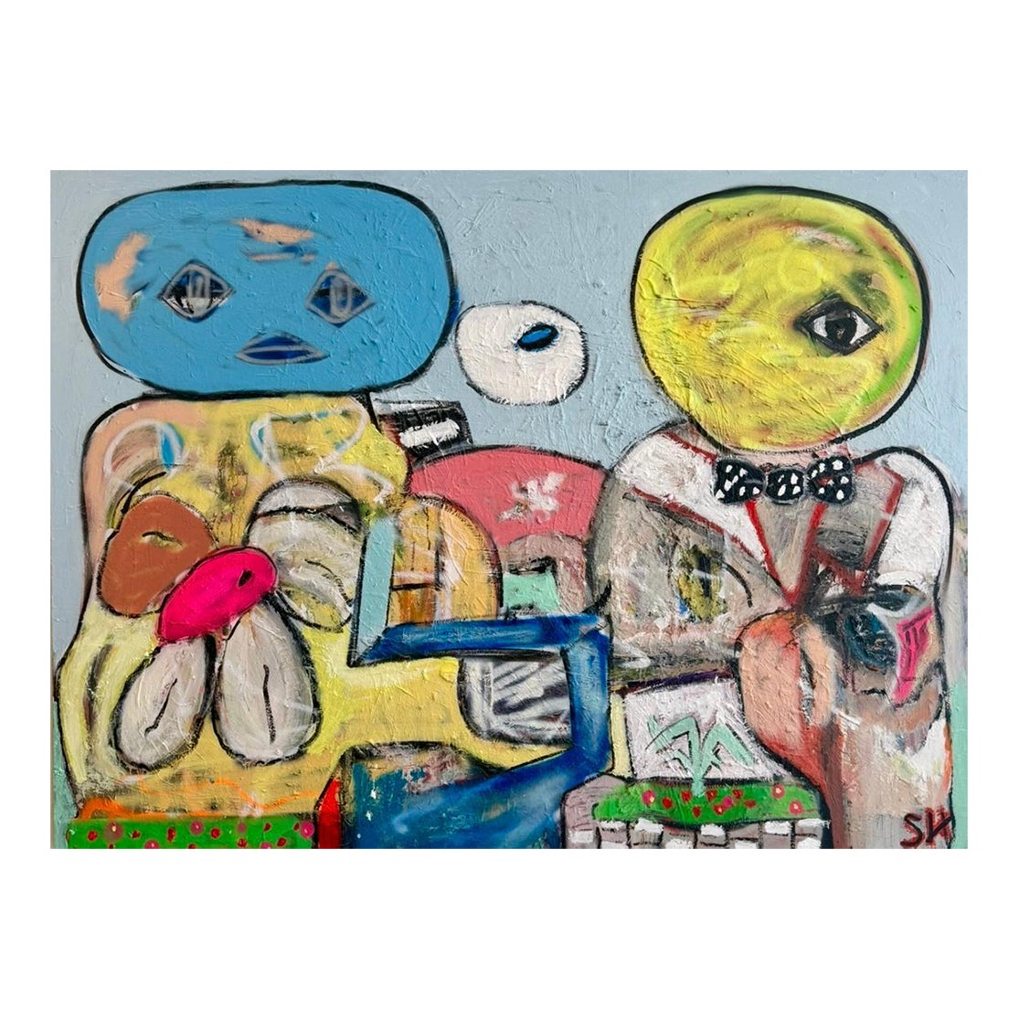 Scott Harper Mixed Media Painting titled “Spaceman 2” 45 x 60 2025 ...