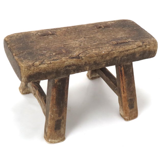 Small Antique American Hand Made Rustic Country Primitive Wood Milking ...