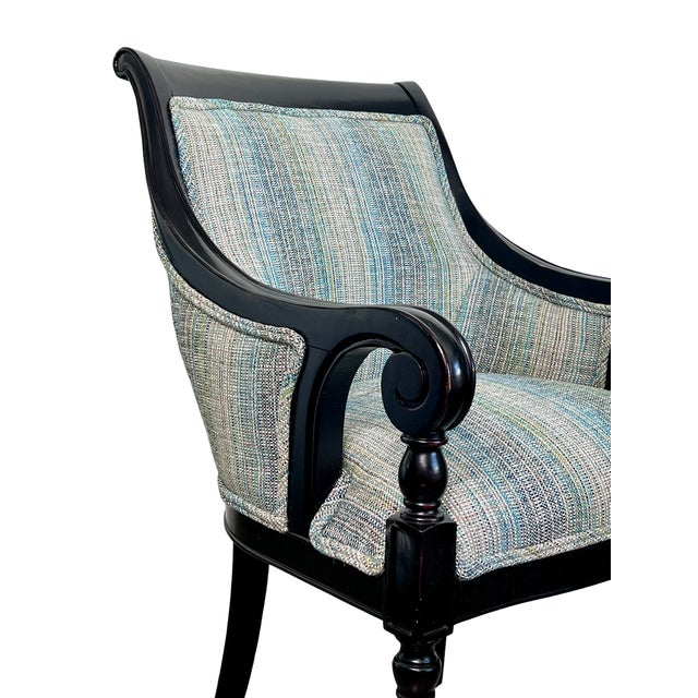 Espresso Swoop Arm Chair | Chairish