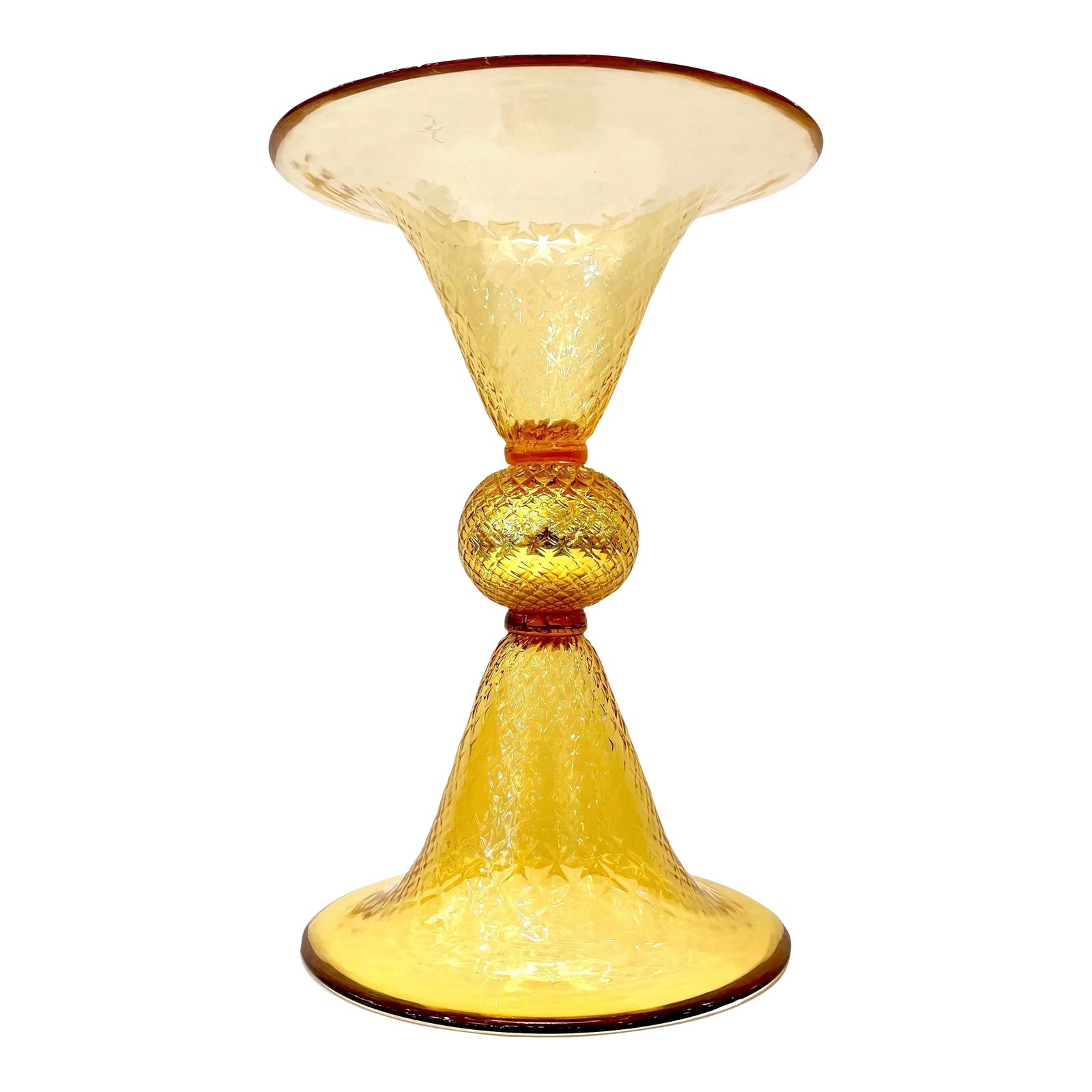 Modern Italian Gold Honeycomb Murano Glass Round Conical Hourglass ...