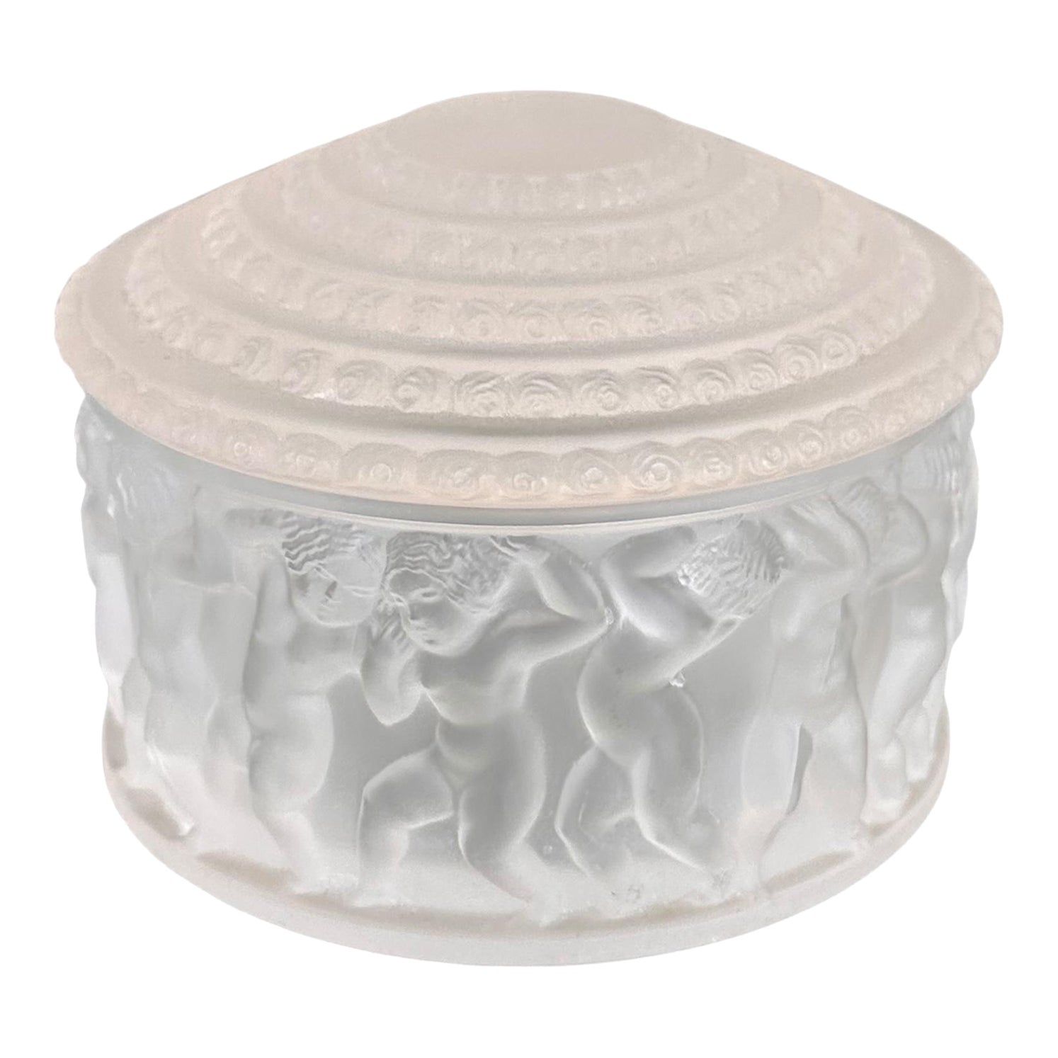 Lalique Enfants Crystal Powder Box W Cherubs | Chairish