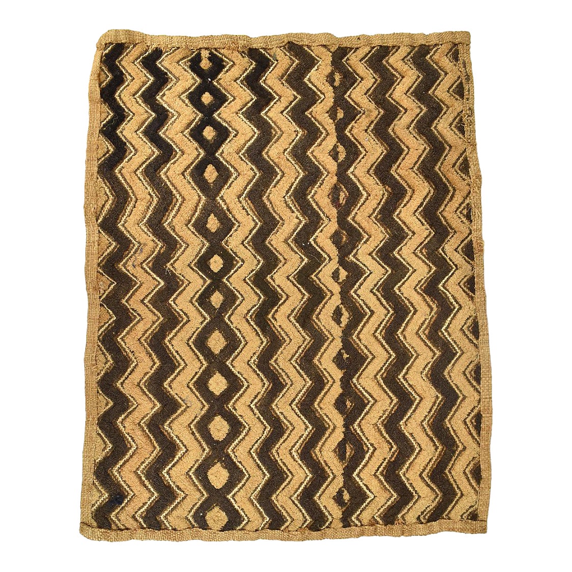 20th Century Square Kuba Raffia Textile | Chairish