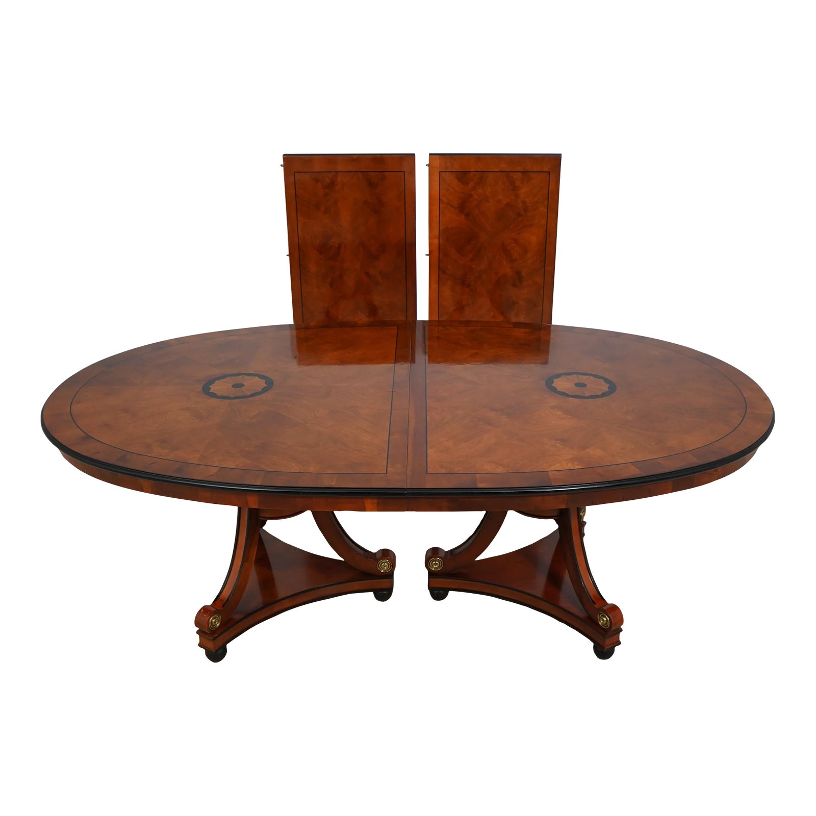 Neoclassical Inlaid Mahogany Dining Room Table | Chairish