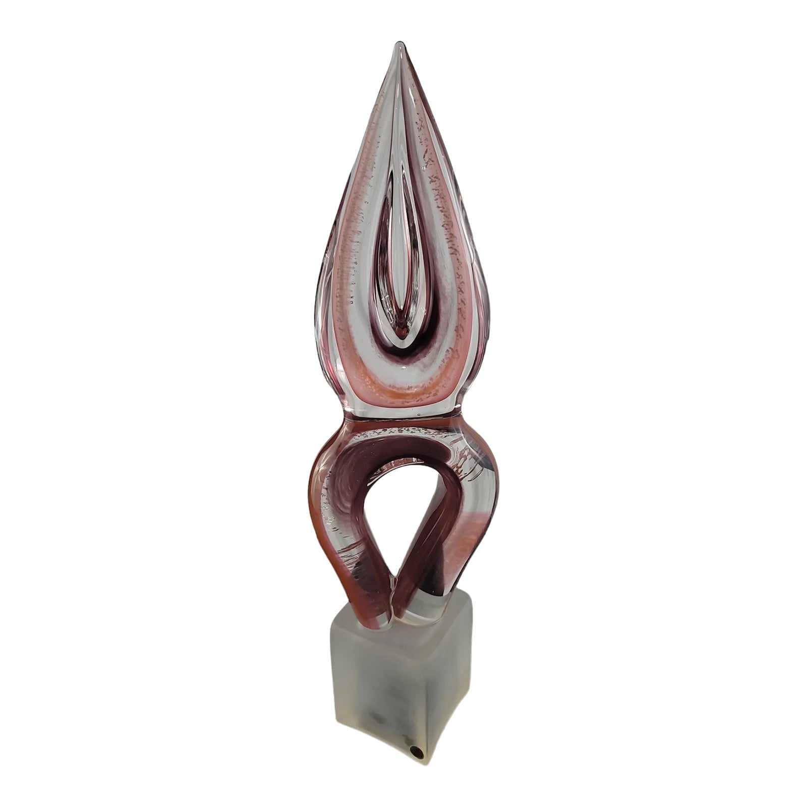 1960s Murano Glass Sommerso Tear Drop Sculpture | Chairish