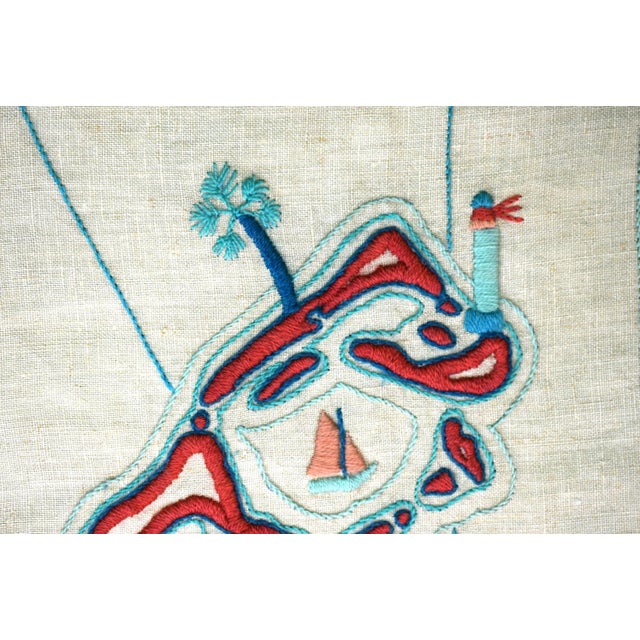 The Bermudas Hand-Stitched Island Map, C1938 | Chairish