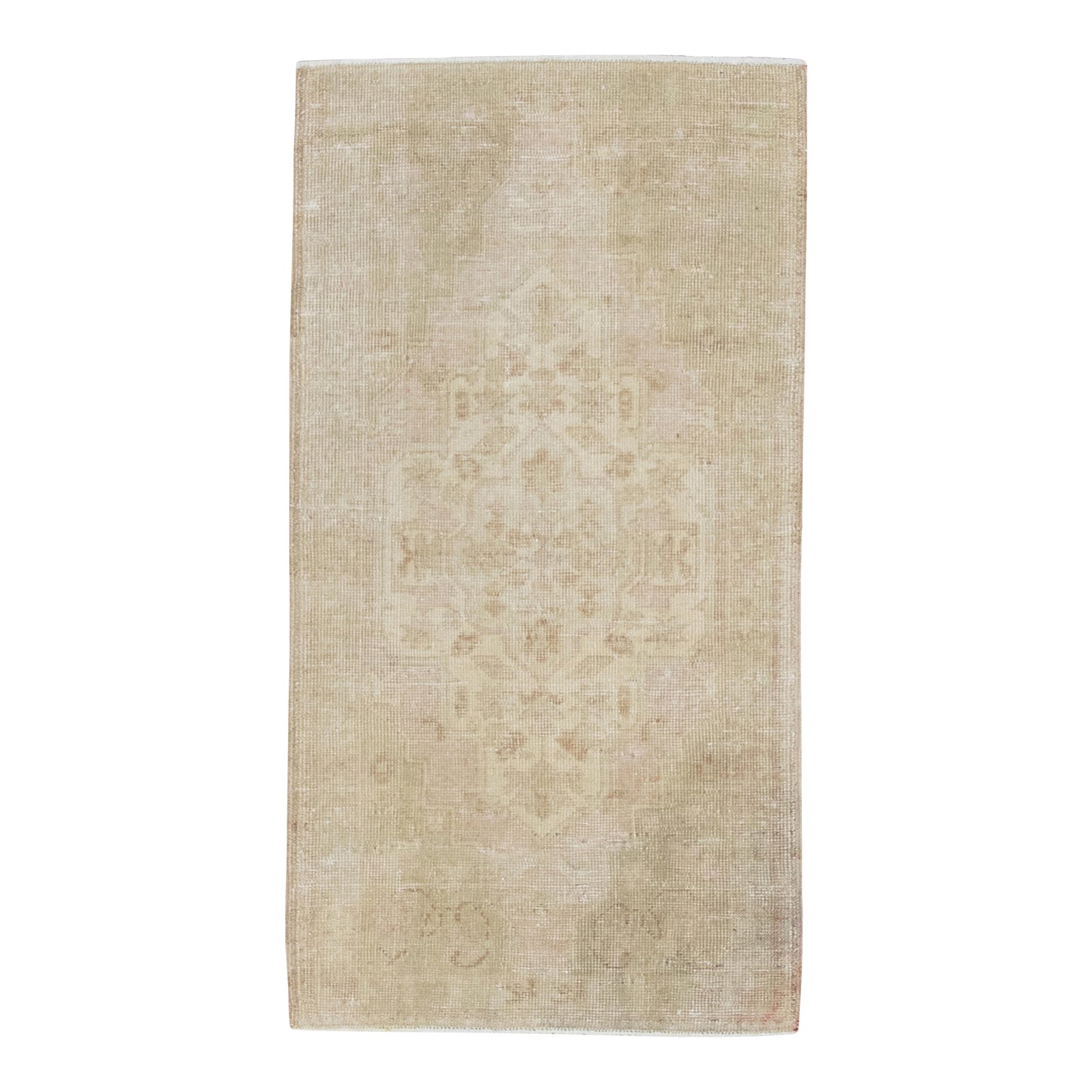1960s Tan Vintage Turkish Mini Rug 1'9" X 3'4" | Chairish