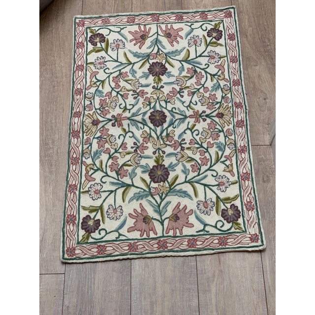 Handcrafted Crewel Knit Area Rug or Wall Hanging | Chairish