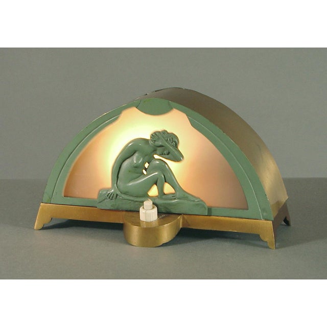 French Art Deco "With Feeling" Lady Lamp | Chairish