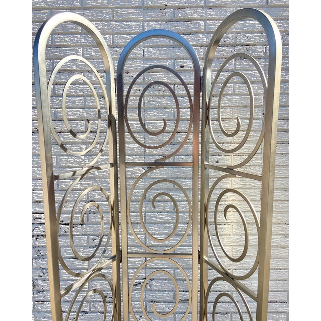 Vintage Ethan Allen Radius Collection Brushed Nickel Room Divider ...