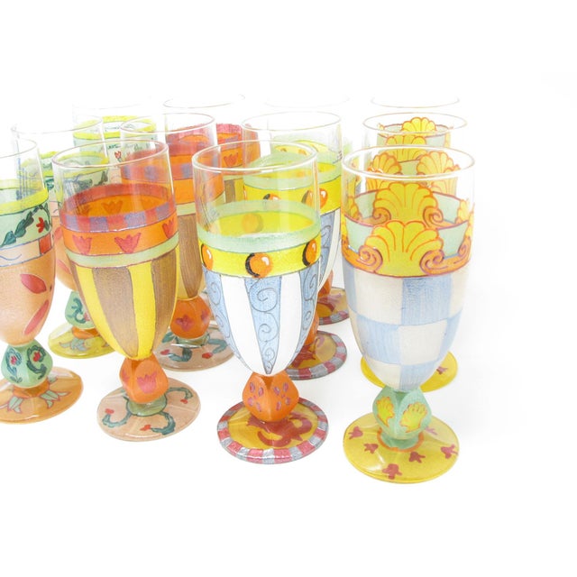 Vintage Smithereens Custom Hand-Painted Water Goblets / Iced Tea ...