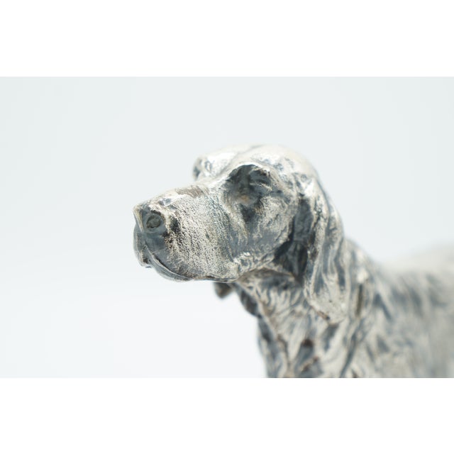 Vintage Silverplate Sporting Dog on Wooden Base | Chairish