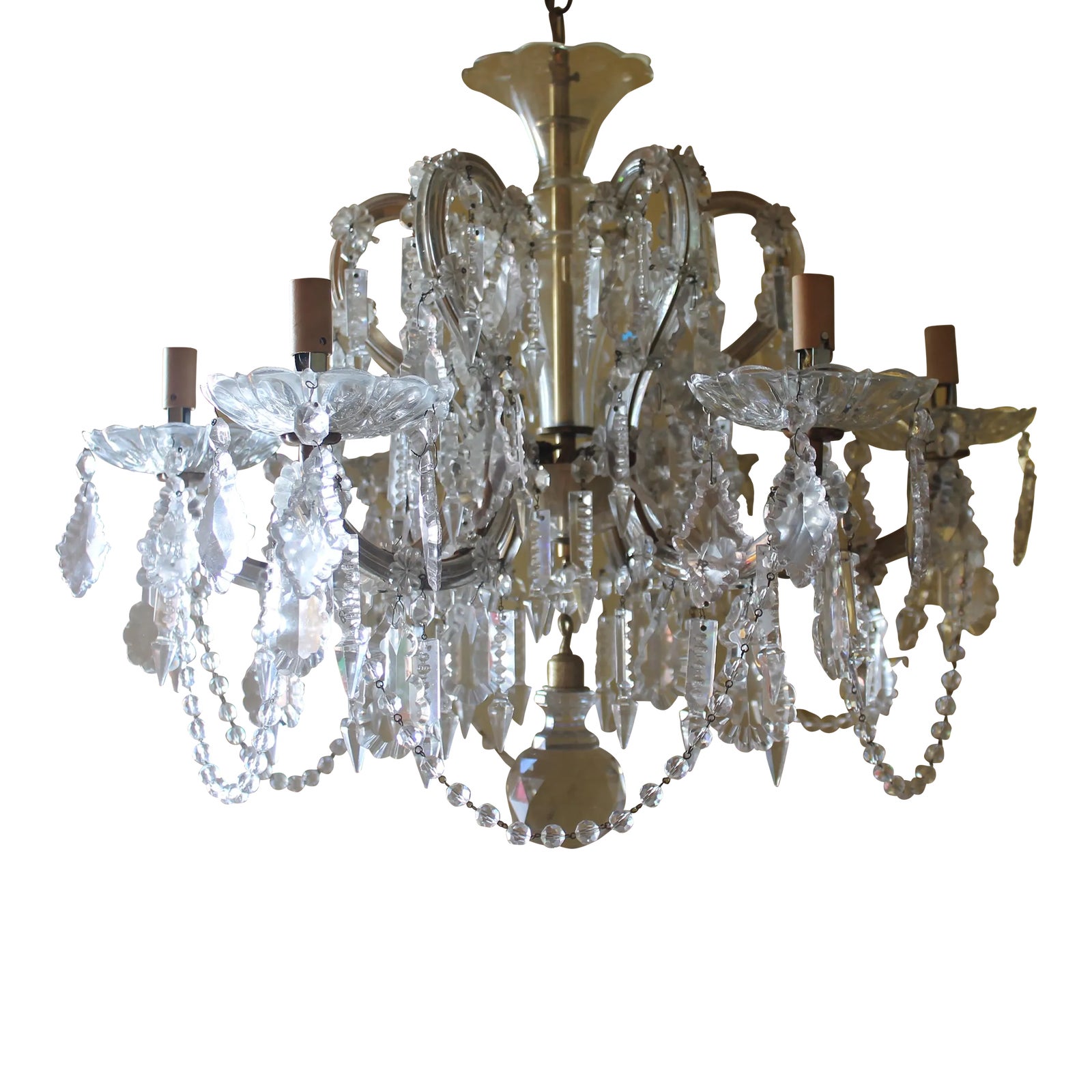1950's Italian Regency Crystal Luxurious "Marie Therese" Crown Chandelier | Chairish