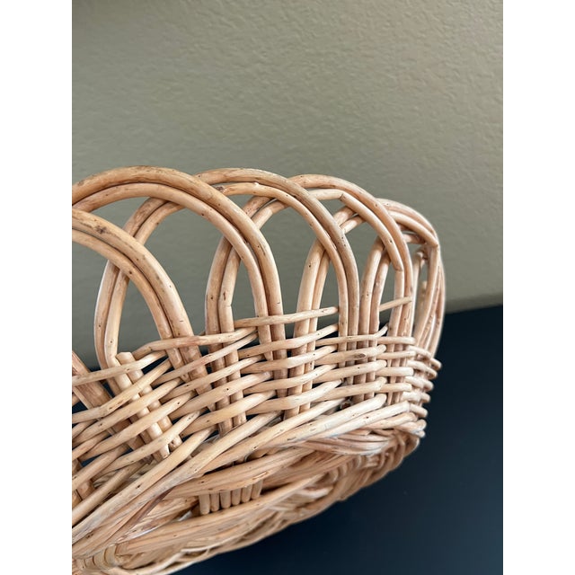 Vintage Woven Wooden Arch Basket | Chairish
