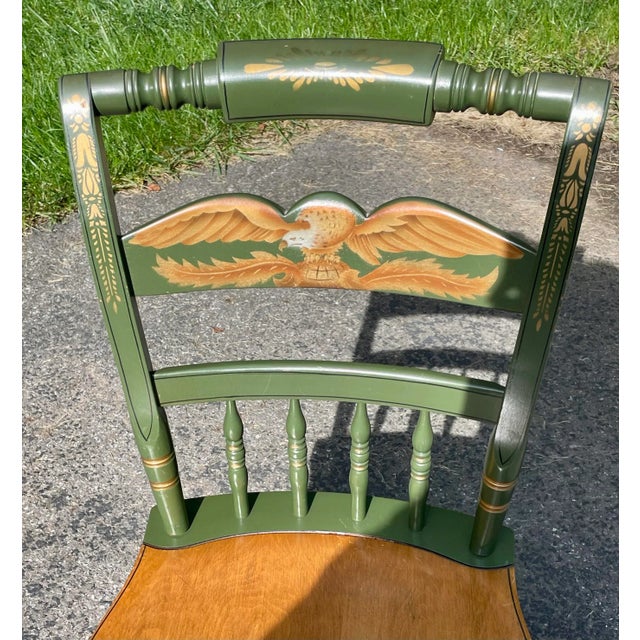Late 20th Century Hitchcock Green Half Spindle Back Inn Chair With ...