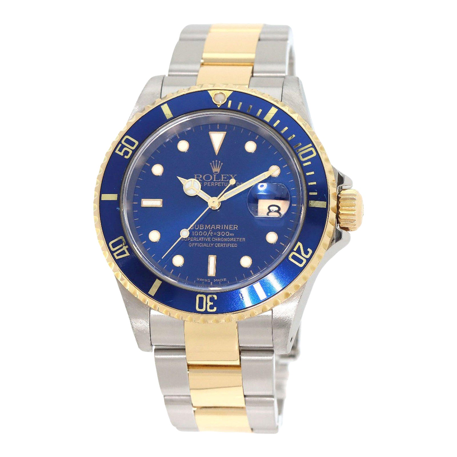 Rolex 16613 Submariner Blue Dial Watch Stainless Steel Ssxk18Yg Men's ...