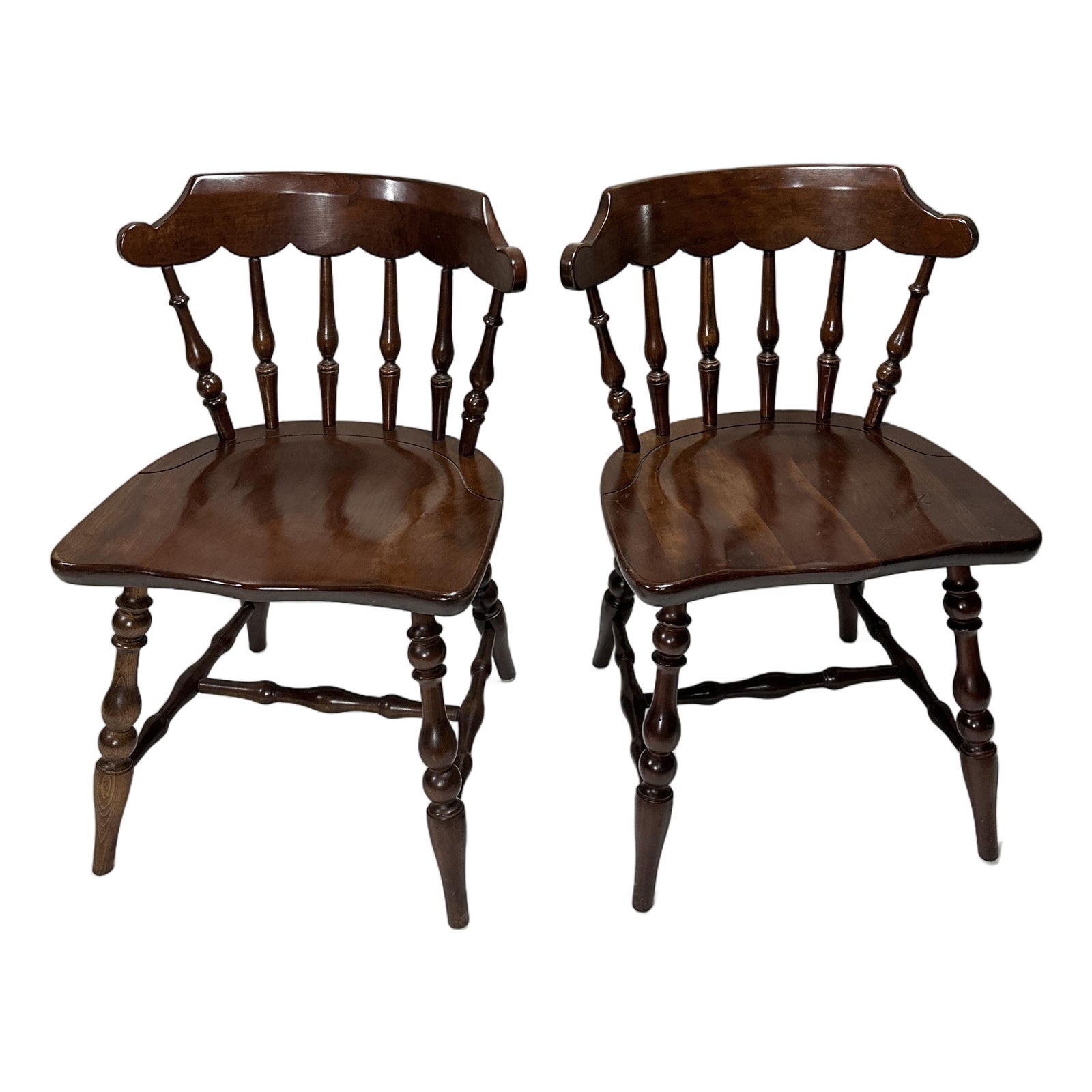 1940’s Colonial Revival Scallop Back Windsor Chairs | Chairish