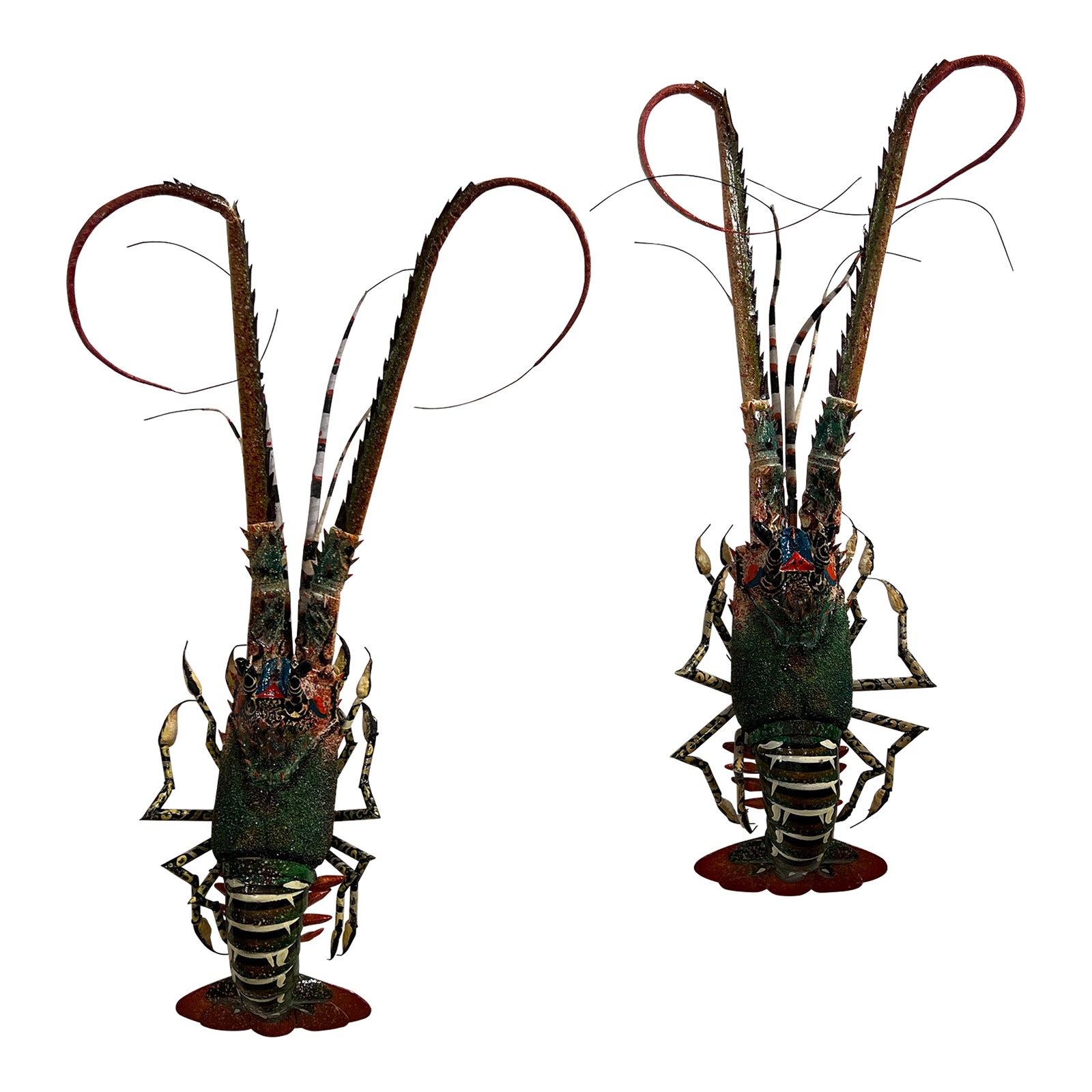 Late 20th Century Large Decorative Bamboo Lobster Wall Art - a Pair ...