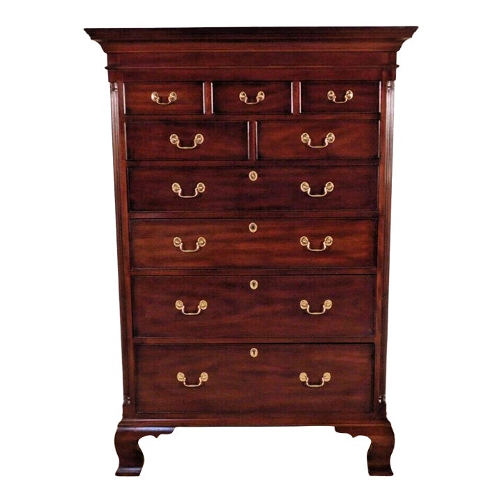 1980s Henkel Harris Mahogany New Market Tall Chest Dresser Highboy #175 ...