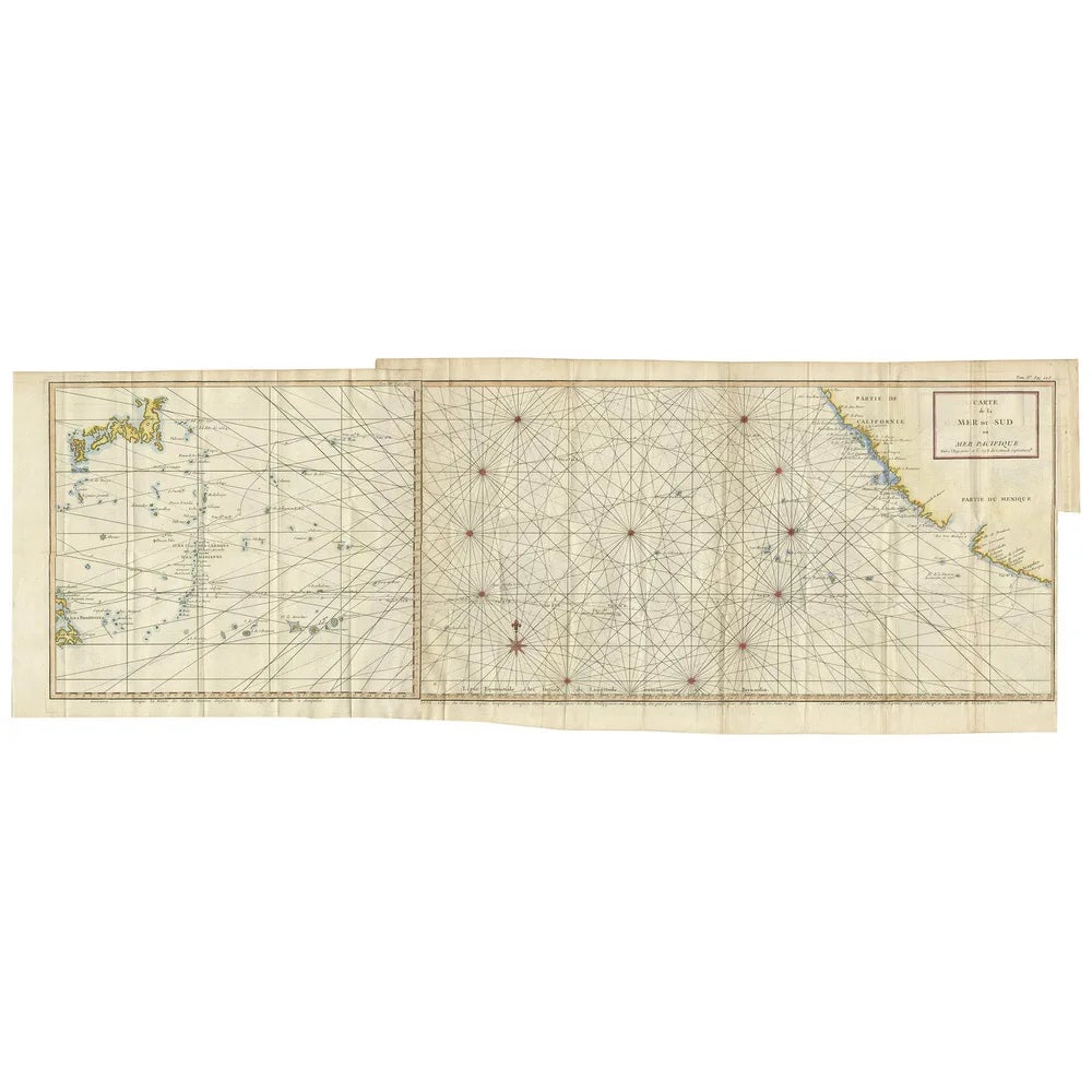 Antique Chart of the Mid-Pacific Ocean by Anson, 1784 | Chairish