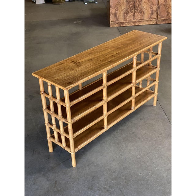 Restored Three-Tier Ladder Sides BookShelf Console Table W/ Mahogany ...