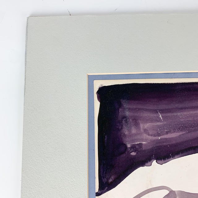 Vintage Mid Century Modern Abstract Life Study Figure Nude Watercolor ...