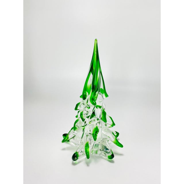 Vintage Green Spike Murano Christmas Tree | Chairish