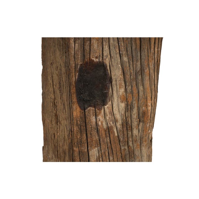 Dutch Teak Canal Post With Tapered Limestone Top | Chairish