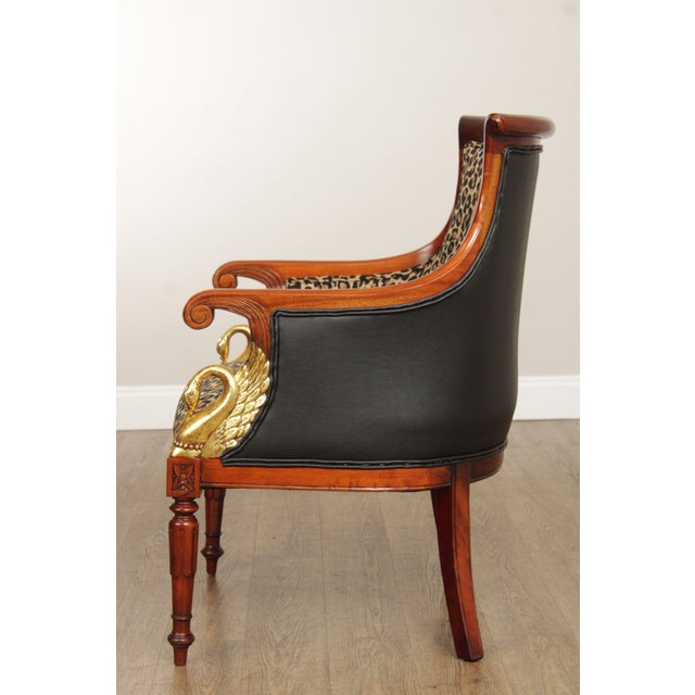 Late 20th Century French Directoire Empire Style Mahogany Carved Swan ...