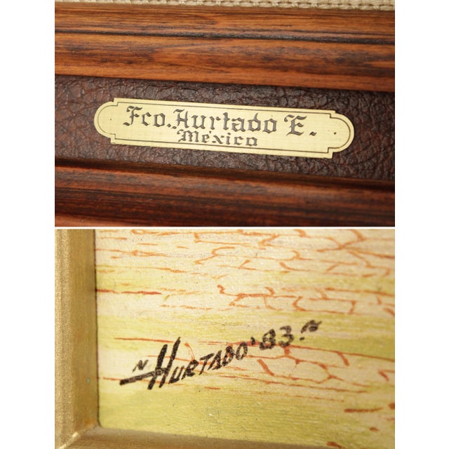 1980s Francisco Hurtado Esquivel Mexican Courtyard Original Painting ...