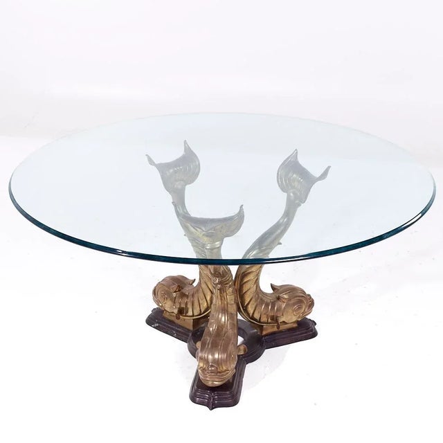 Mid Century Brass Koi Dining Table | Chairish