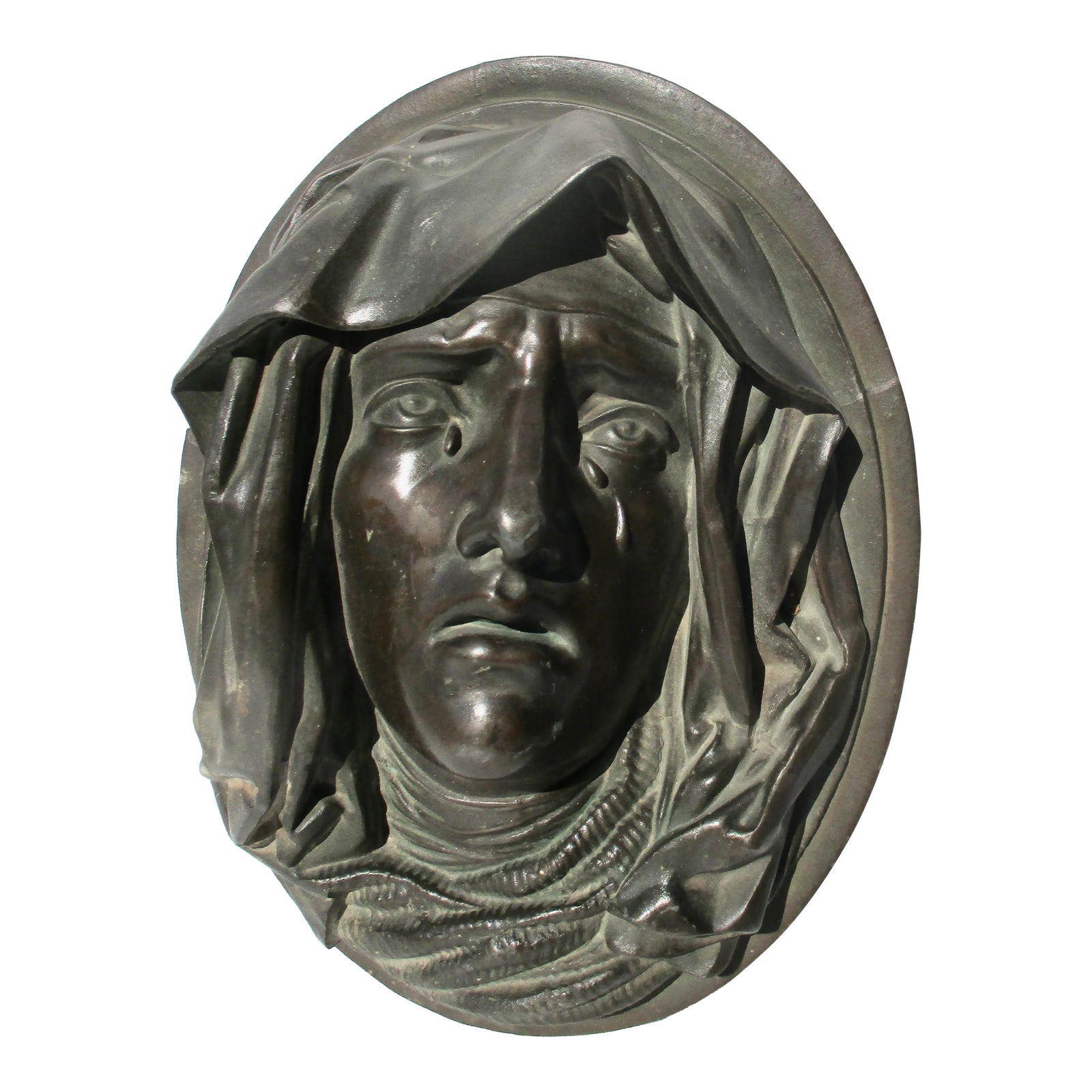 Antique Bronze Plaque of Saint Mary "Mater Dolorosa" | Chairish
