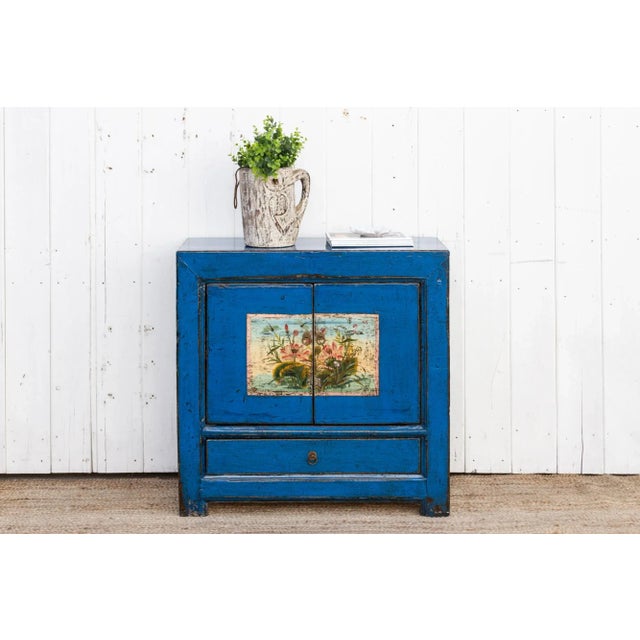 High Gloss Royal Blue Buffet Cabinet | Chairish