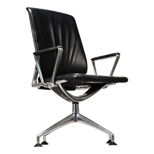 Black Leather Conference Office Desk Chair Bby Alberto Meda, 2000s ...