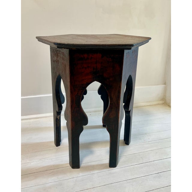 19th C. Arts and Crafts Etched Taboret Accent Table | Chairish